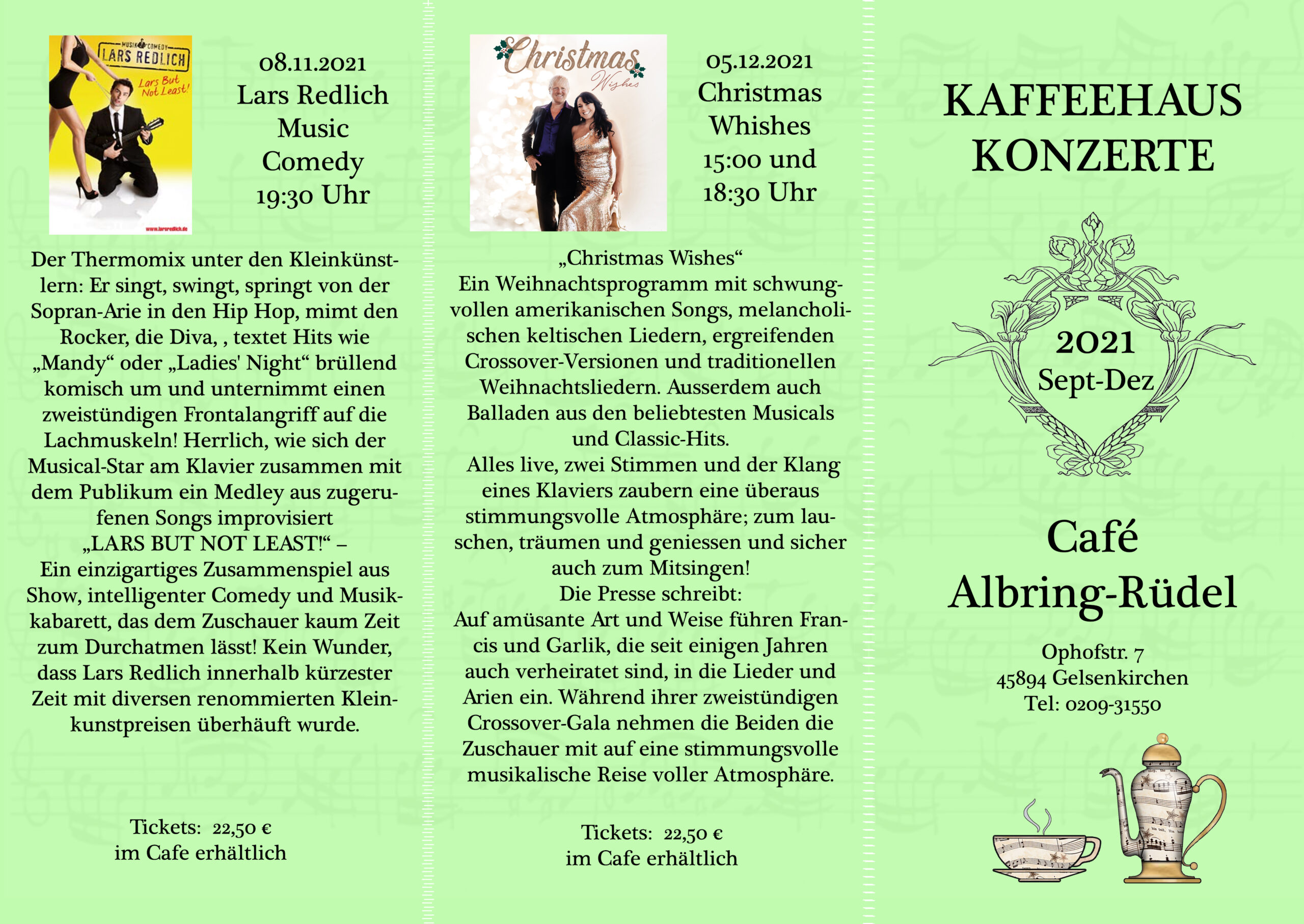 Kaffeehaus-Konzerte | Café Conditorei Albring-Rüdel